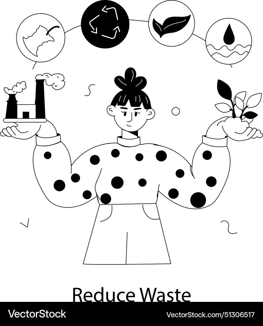 Reduce waste Royalty Free Vector Image - VectorStock
