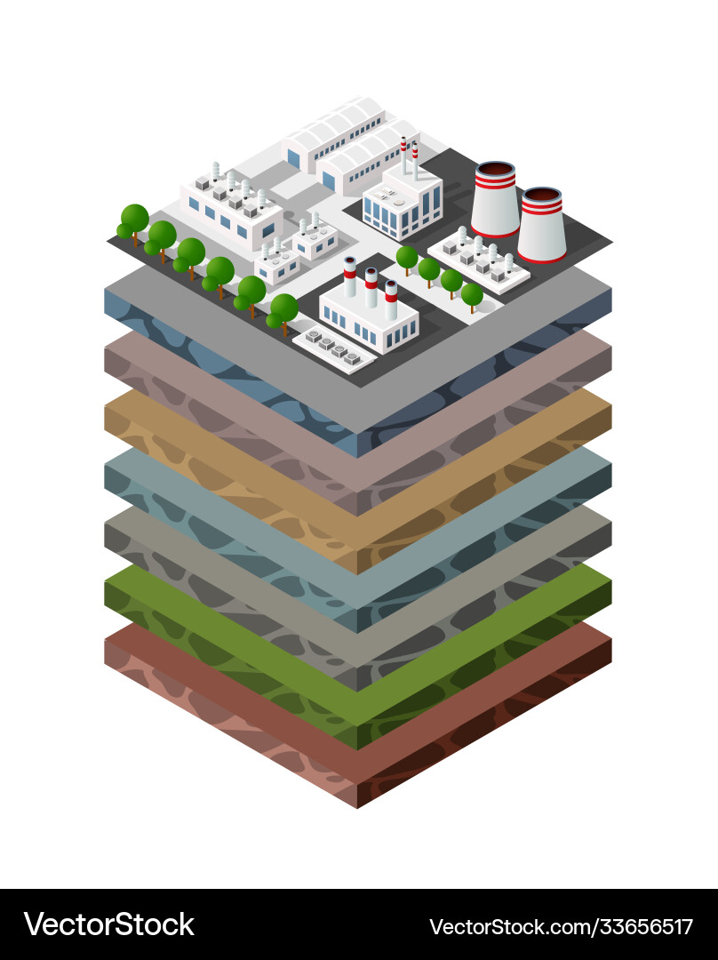Soil layers geological and underground beneath Vector Image