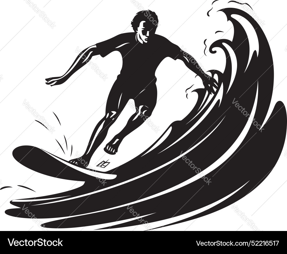 Surfing enigma guy on black icon design tidal Vector Image