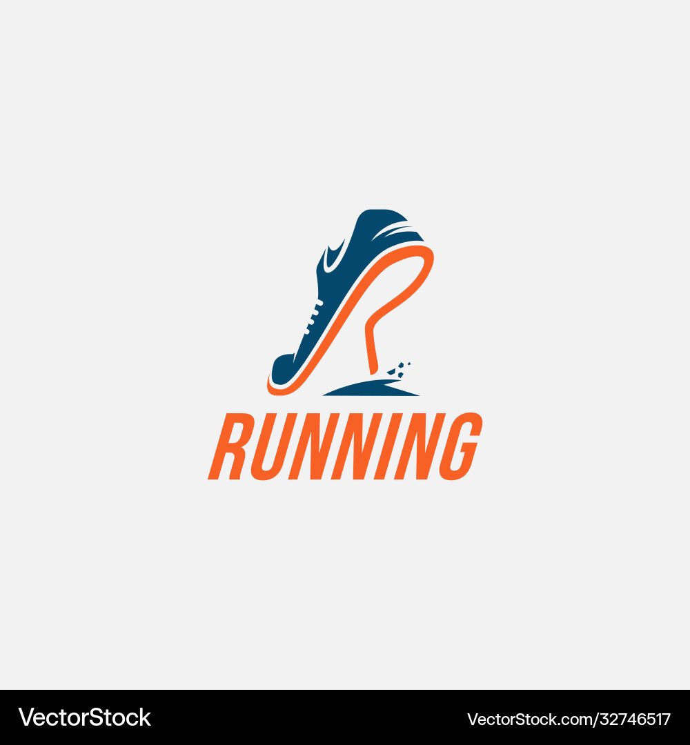 Wordmark logo r for run running Royalty Free Vector Image