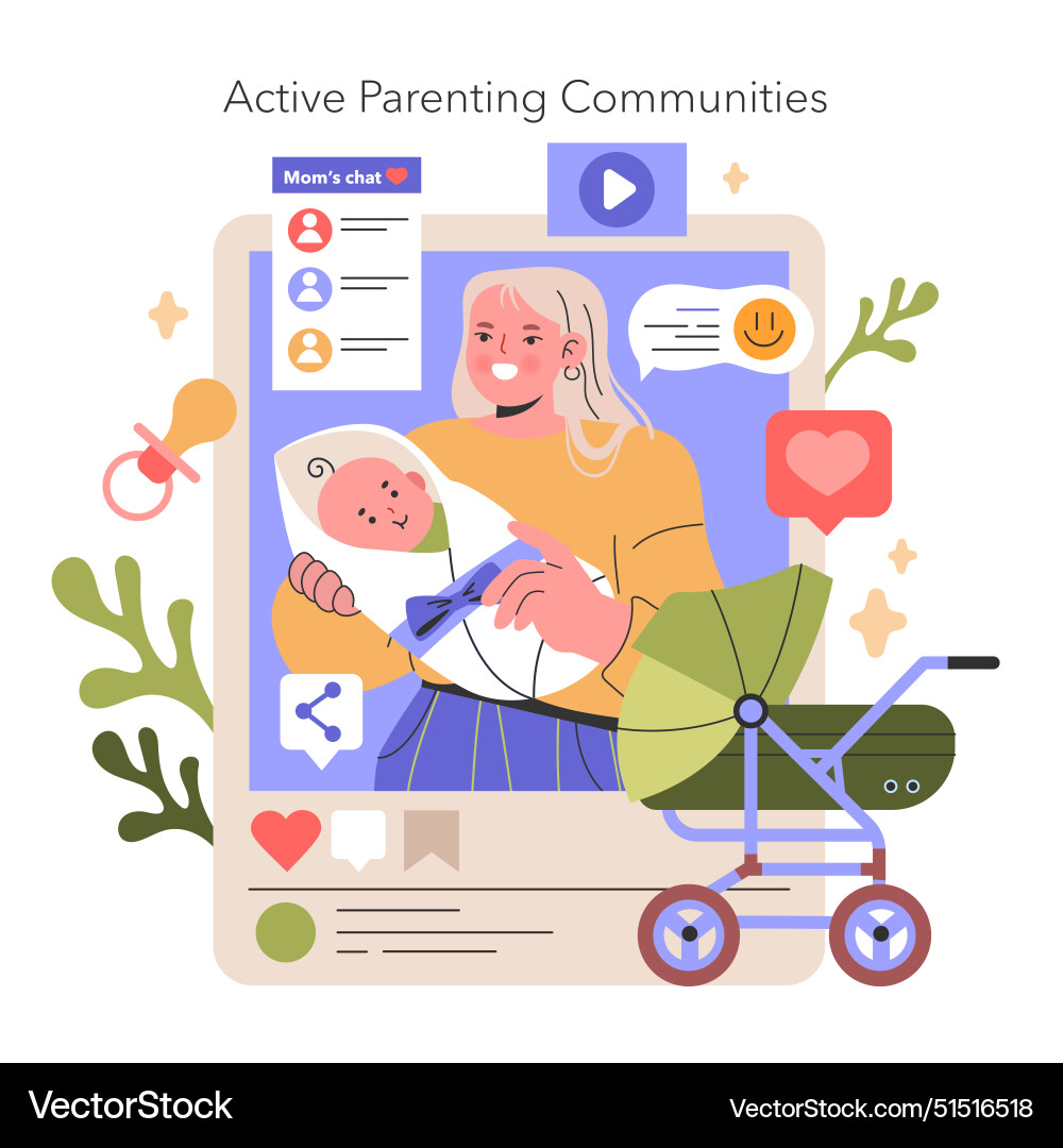 Active parenting communities Royalty Free Vector Image
