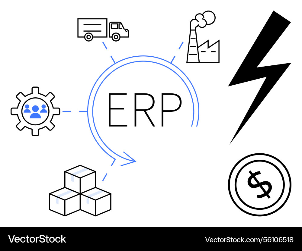 Centralized erp system for resource management Vector Image