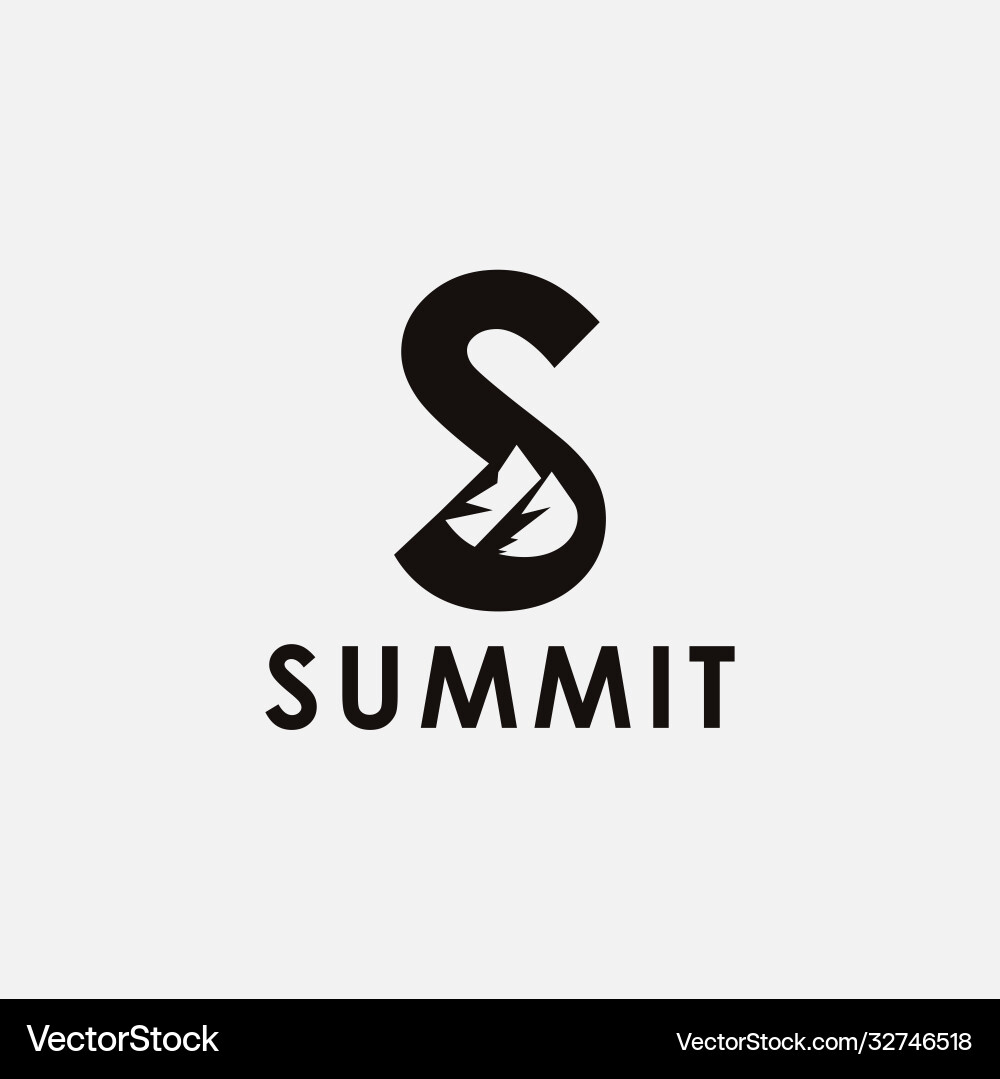 Creative letter s for summit mountain logo icon Vector Image