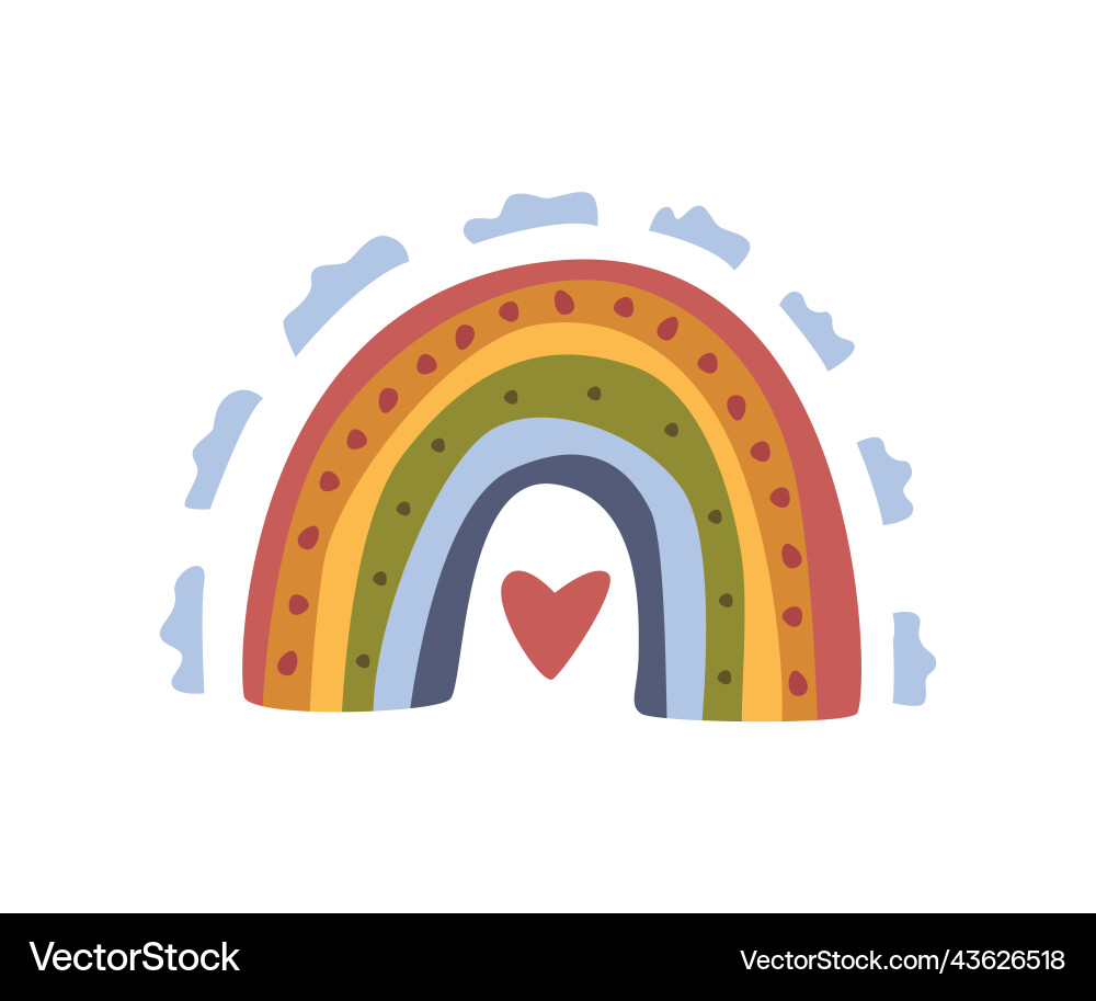 Cute rainbow cartoon Royalty Free Vector Image
