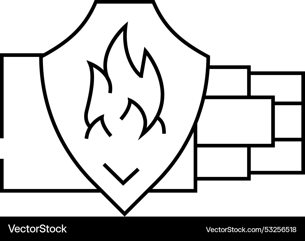 Fire resistant cables line icon Royalty Free Vector Image