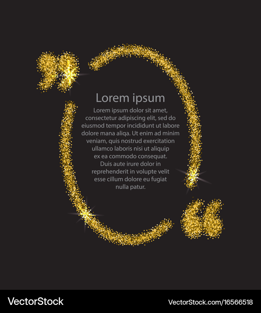 Gold quotation mark speech bubble Royalty Free Vector Image