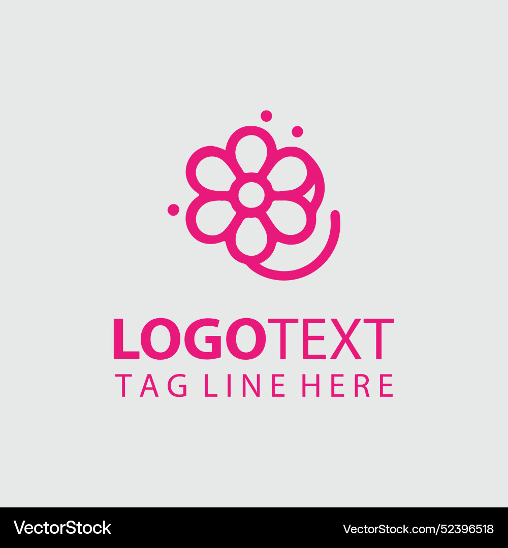 Linear flower logo Royalty Free Vector Image - VectorStock