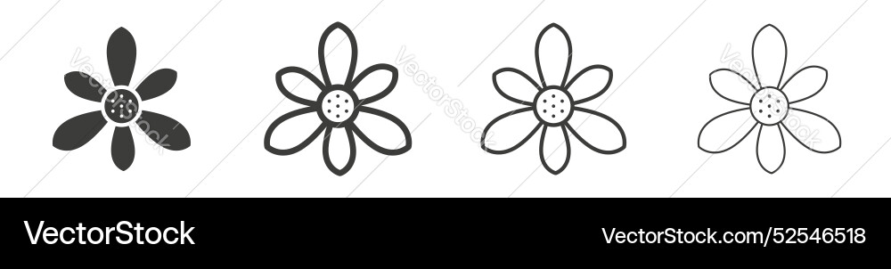 Magnolia icon set on white background Royalty Free Vector
