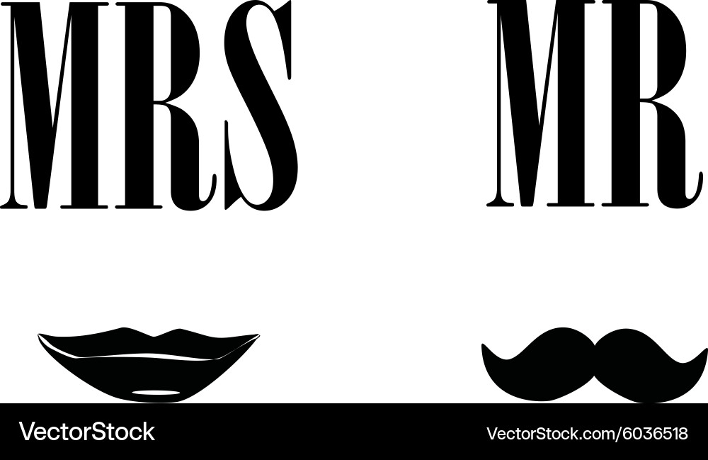 Mrs and mr symbols Royalty Free Vector Image - VectorStock