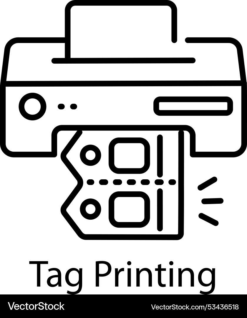 Tag printing Royalty Free Vector Image - VectorStock