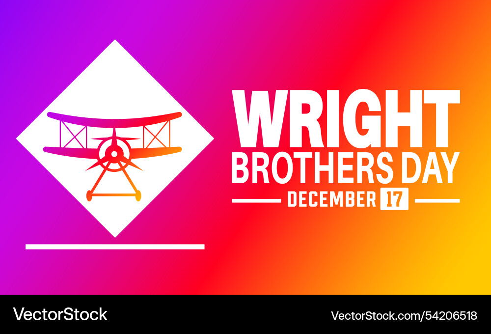 Wright brothers day is observed every year Vector Image