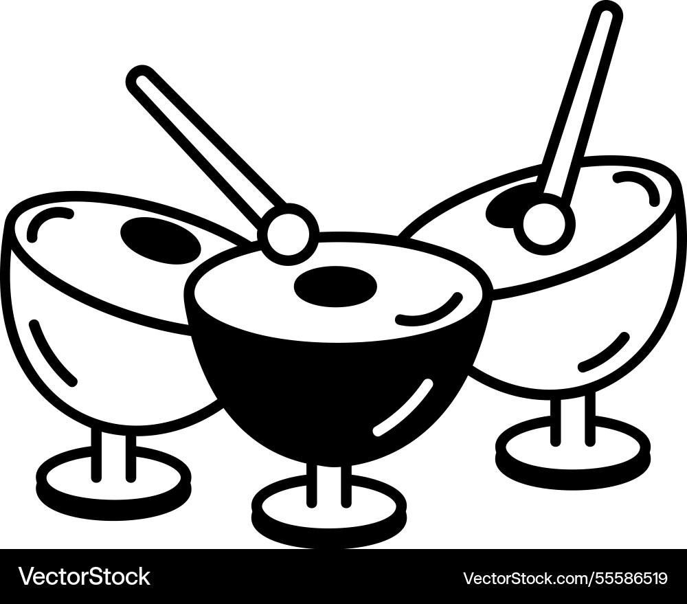 A hand drawn icon of drums Royalty Free Vector Image