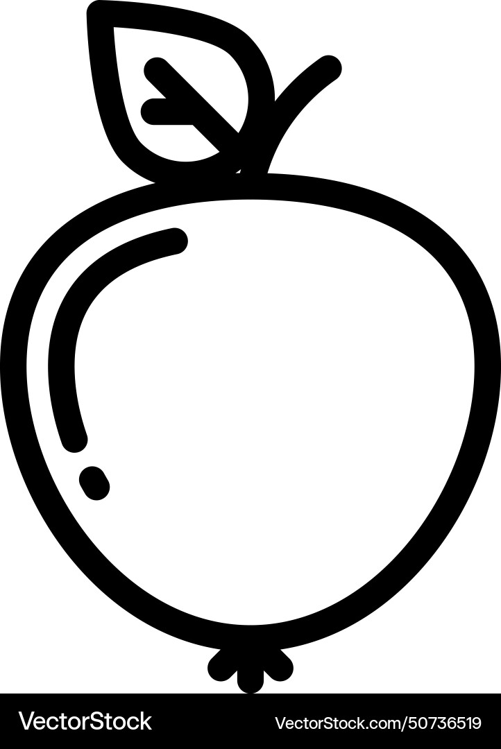 Apple line icon natural garden fruit symbol Vector Image