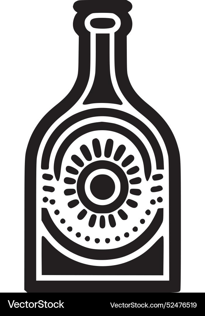 Bottle - black and white isolated icon Royalty Free Vector