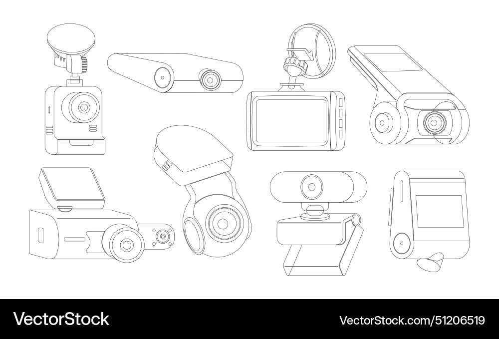 Collection of line icons different Royalty Free Vector Image