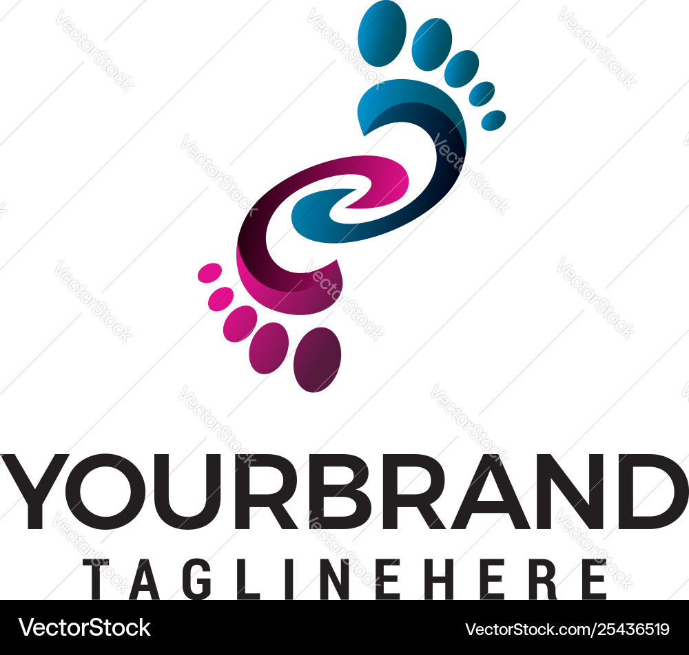 Foot logo design concept template Royalty Free Vector Image