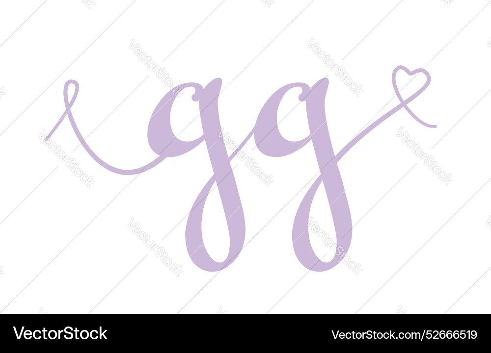 Gg initial wedding monogram calligraphy hand Vector Image