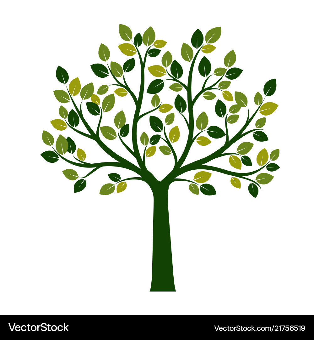 Green tree and roots Royalty Free Vector Image