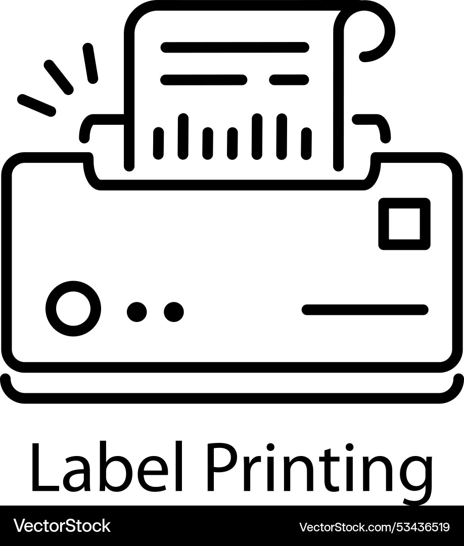 Label printing Royalty Free Vector Image - VectorStock