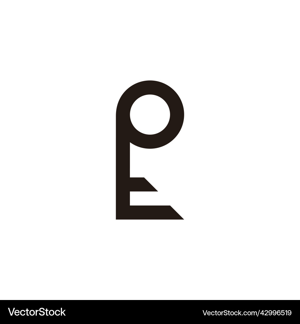 Letter pt abstract key symbol logo Royalty Free Vector Image
