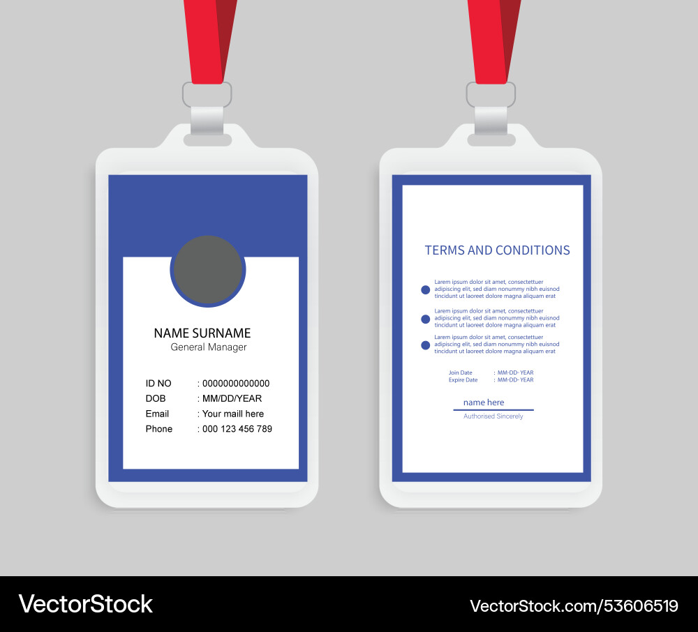 Modern and clean id card design template Vector Image