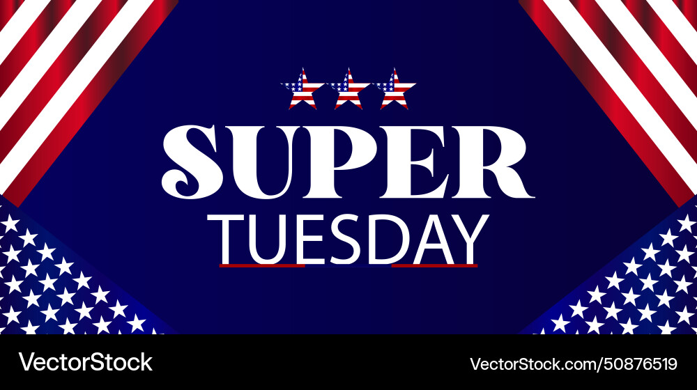 Monument super tuesday stylish text design Vector Image