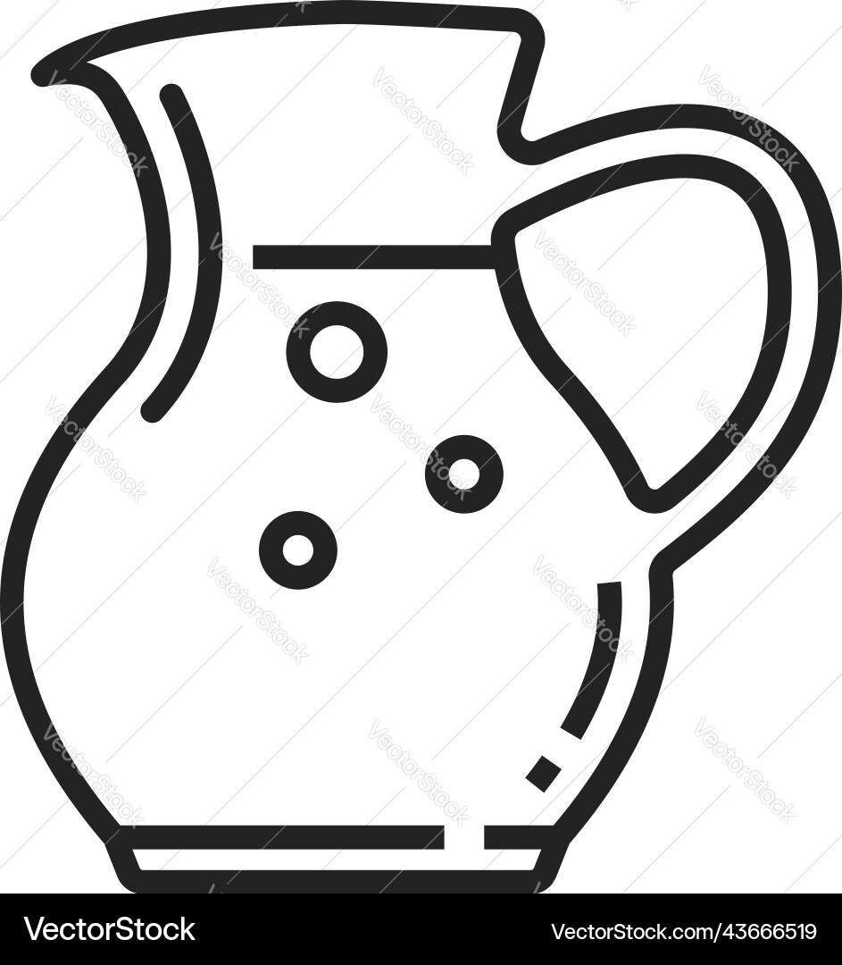 Pitcher jug dishware line icon kitchen utensils Vector Image