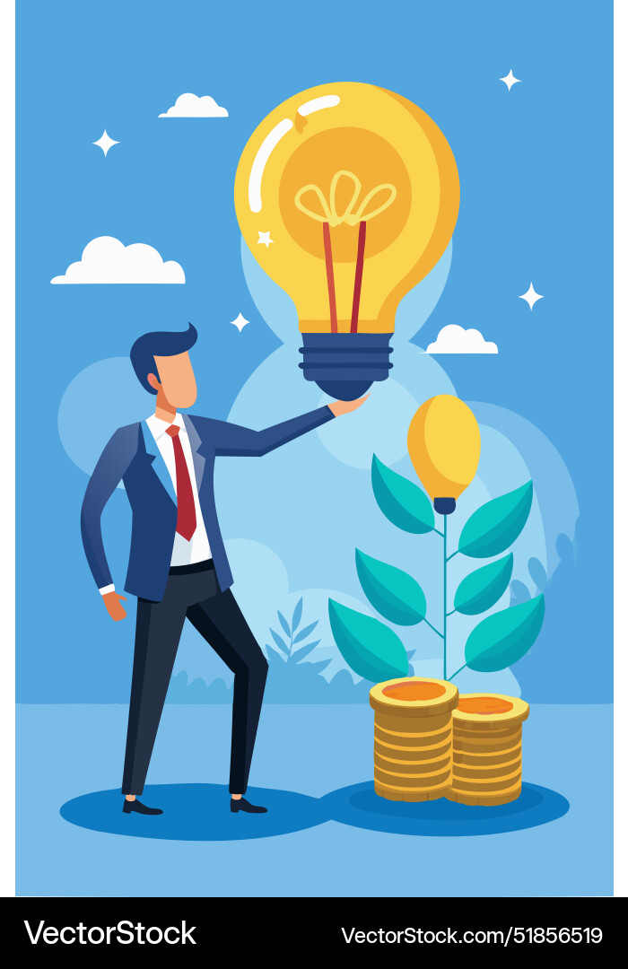 Venture capital support for innovative startups Vector Image