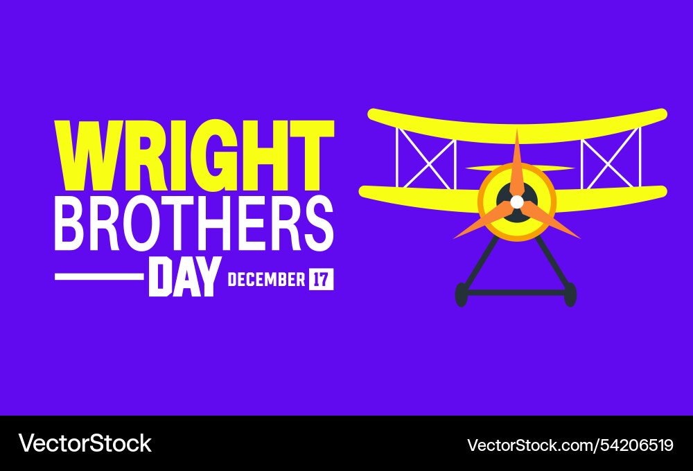 Wright brothers day is observed every year Vector Image