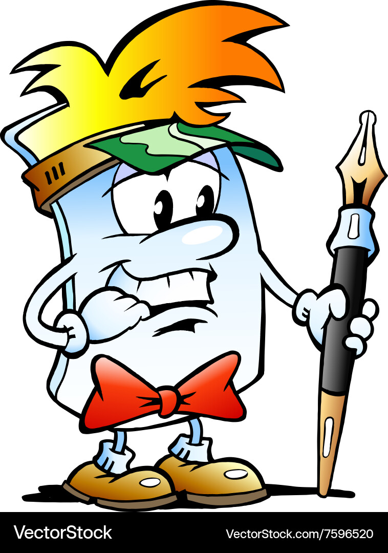 Cartoon of a afraid scared editor paper masc Vector Image