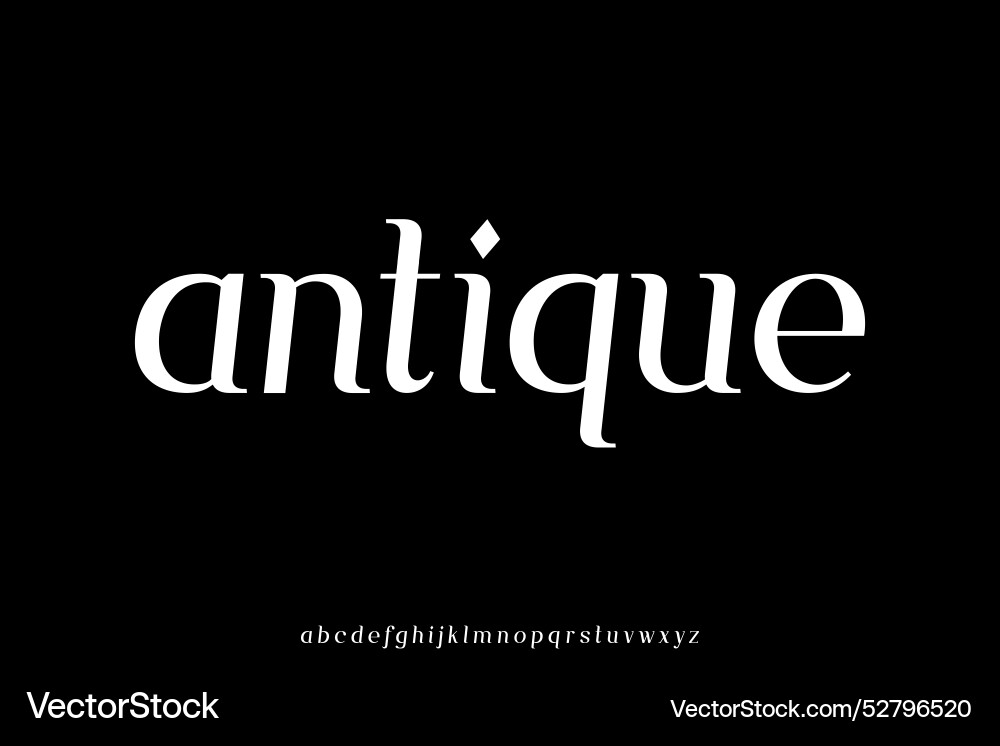 Elegant luxury antique alphabet display font Vector Image