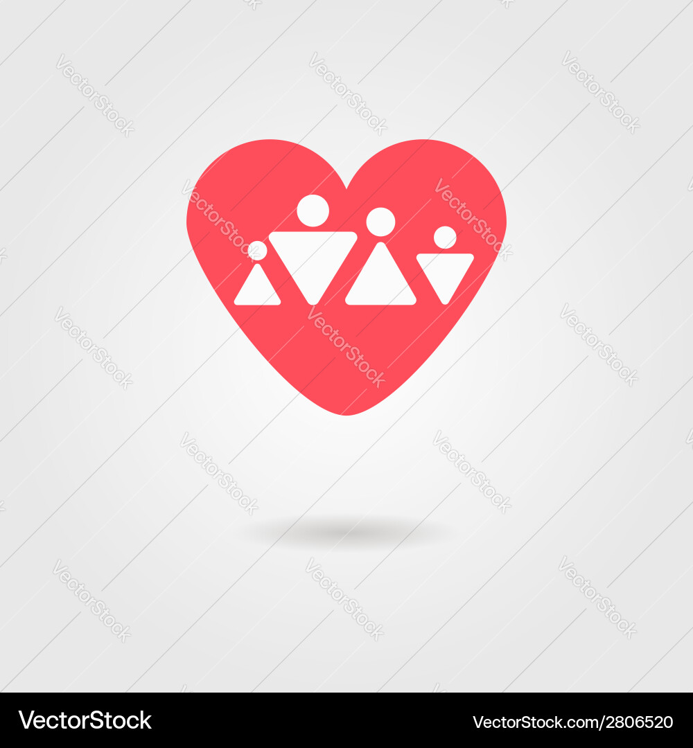 Family heart icon Royalty Free Vector Image - VectorStock