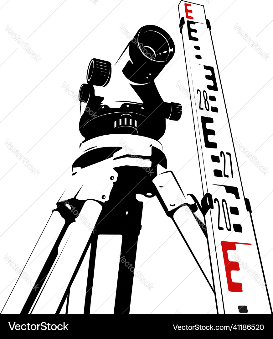 Geodetic Theodolite on Tripod Royalty Free Vector Image