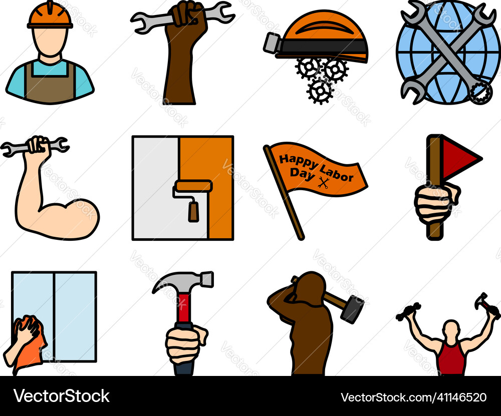 Labor icon set Royalty Free Vector Image - VectorStock