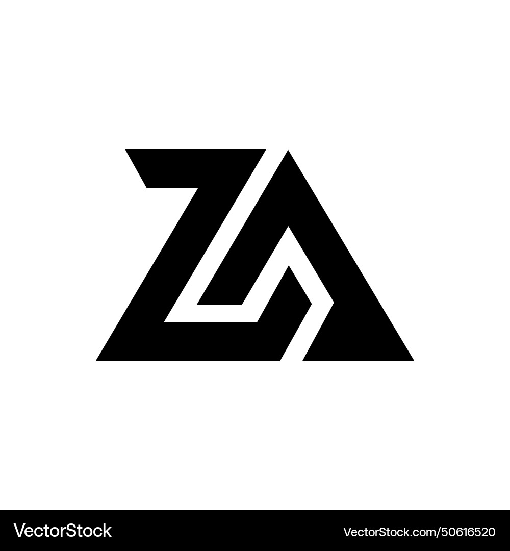 Letter za modern shapes alphabet creative unique Vector Image