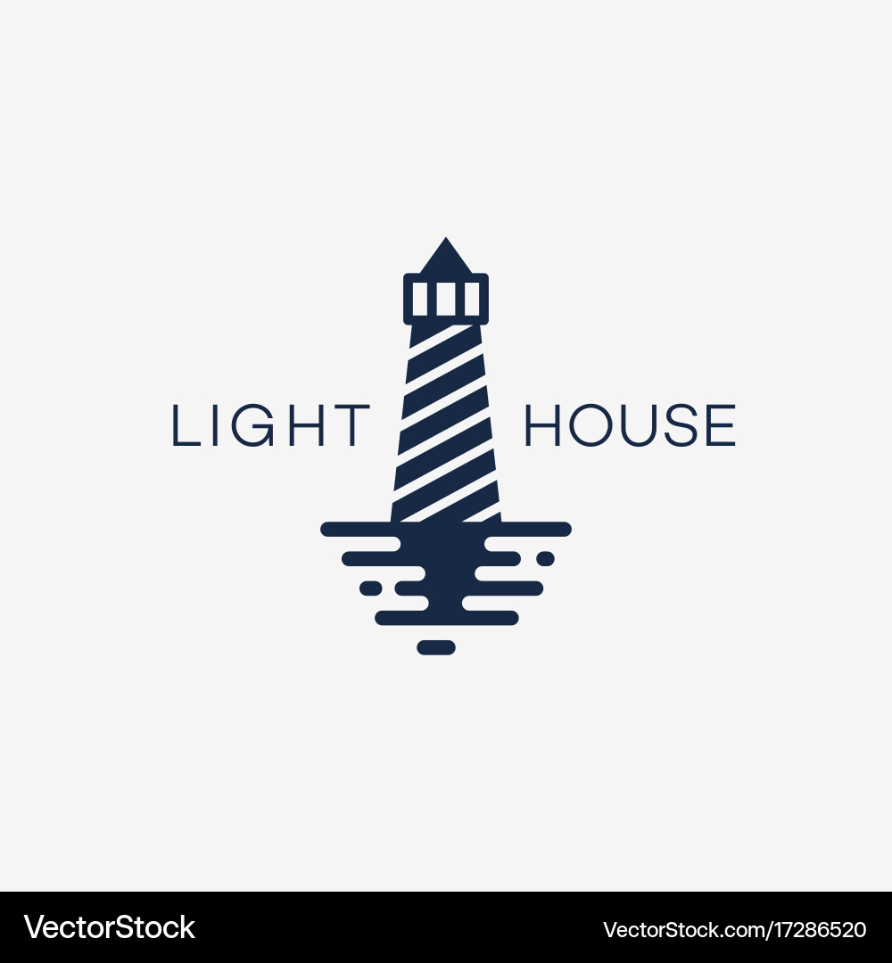 Lighthouse template logo Royalty Free Vector Image