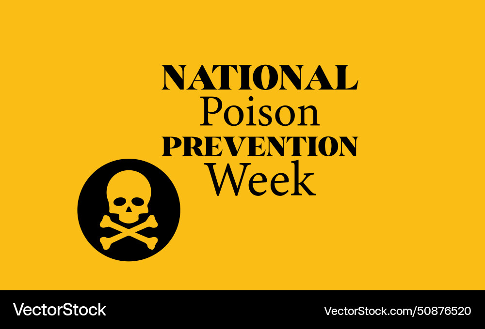 National poison prevention week stylish text Vector Image