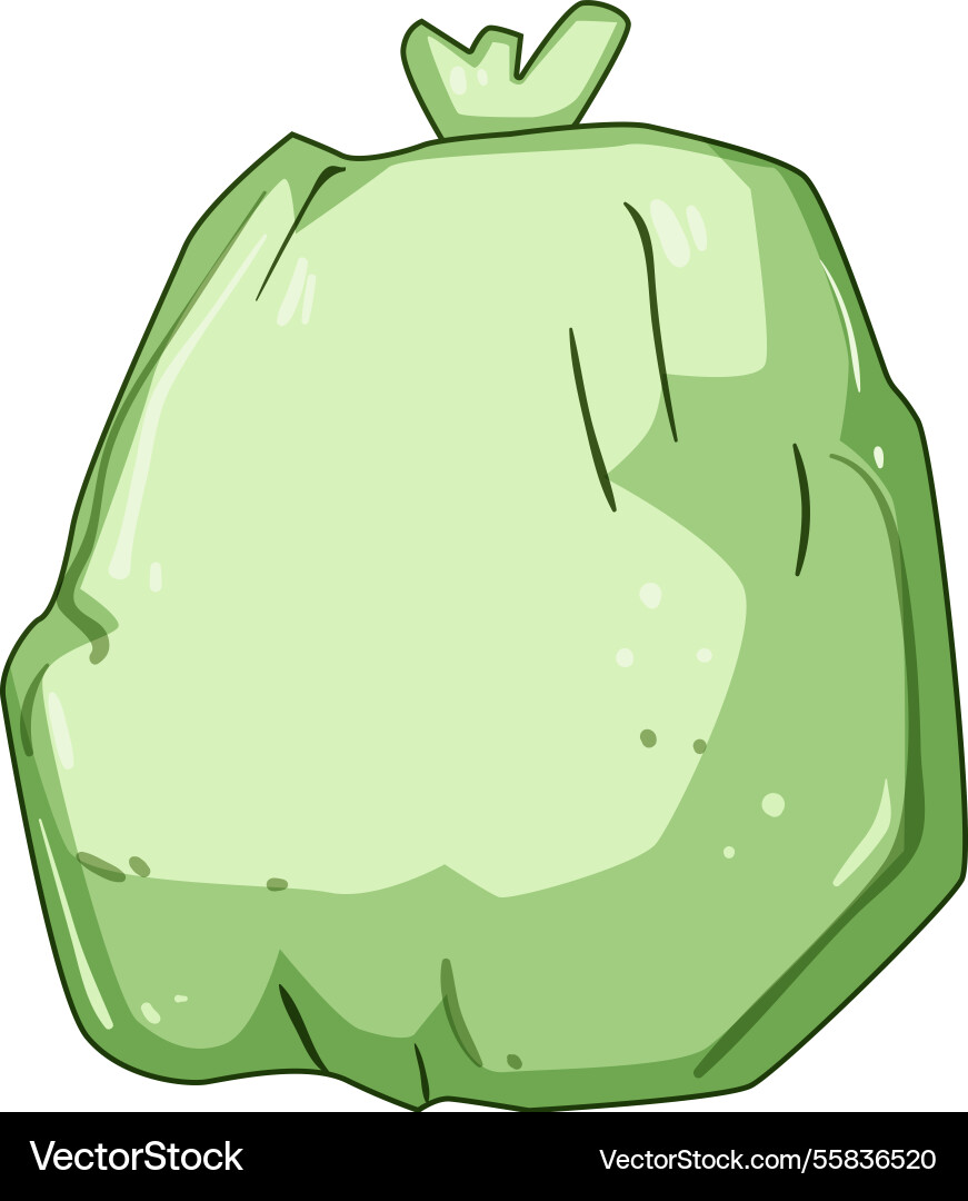 Natural compostable trash bag cartoon Royalty Free Vector