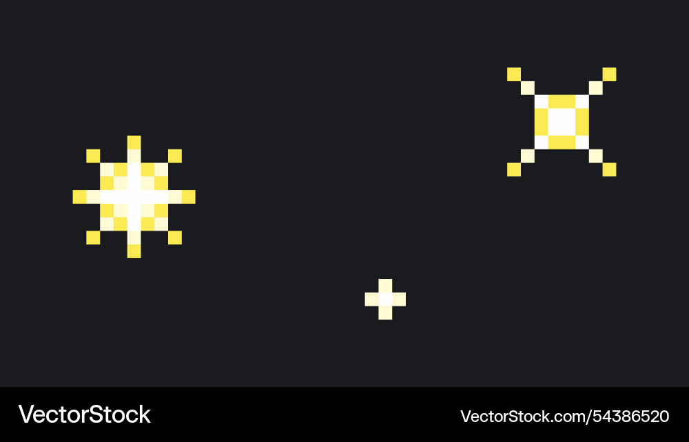 Pixel art stars Royalty Free Vector Image - VectorStock