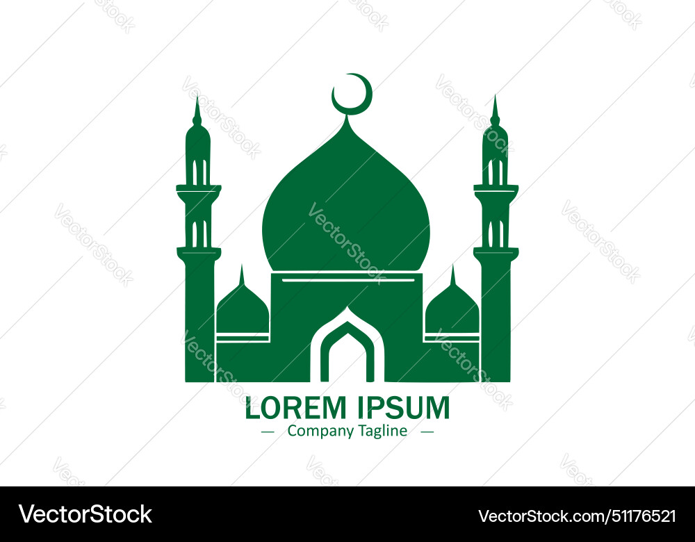 Abstract and minimal islamic mosque logo mosque Vector Image