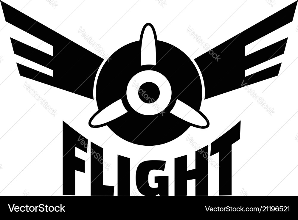 Air Flight Logo einfach Stil Lizenzfreies Vektorbild