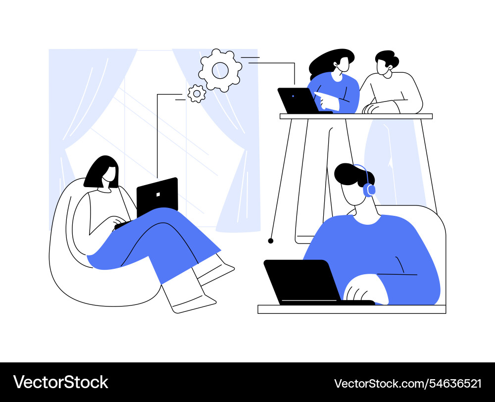 Coworking space isolated cartoon Royalty Free Vector Image