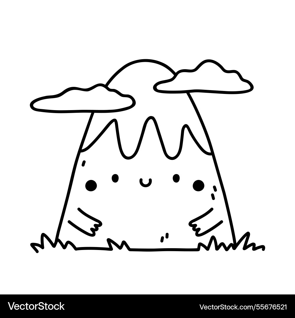 Cute mountain Royalty Free Vector Image - VectorStock
