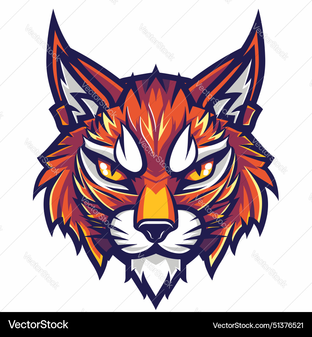 Esport logo wild cat lynx icon sticker logotype Vector Image