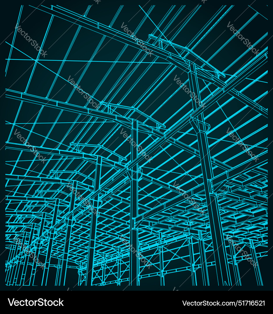 Hangar support structures Royalty Free Vector Image