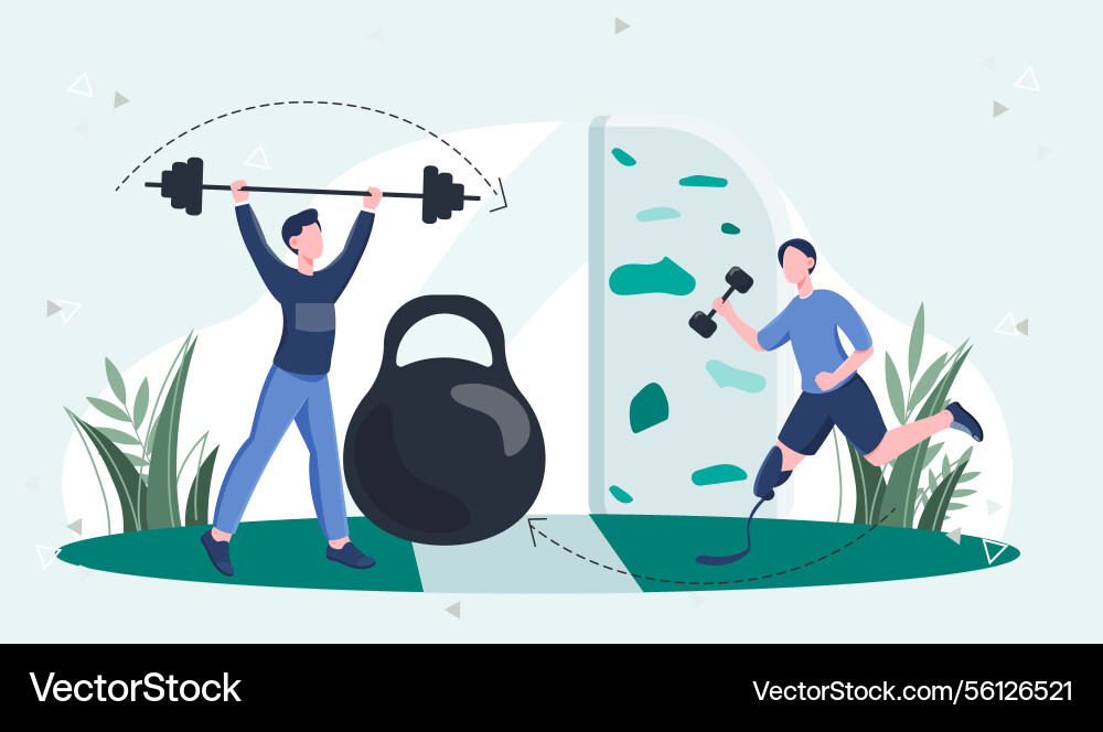Inclusive fitness training concept Royalty Free Vector Image