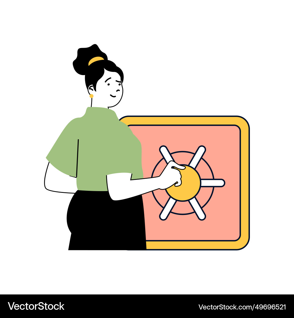 Insurance service concept with cartoon people Vector Image