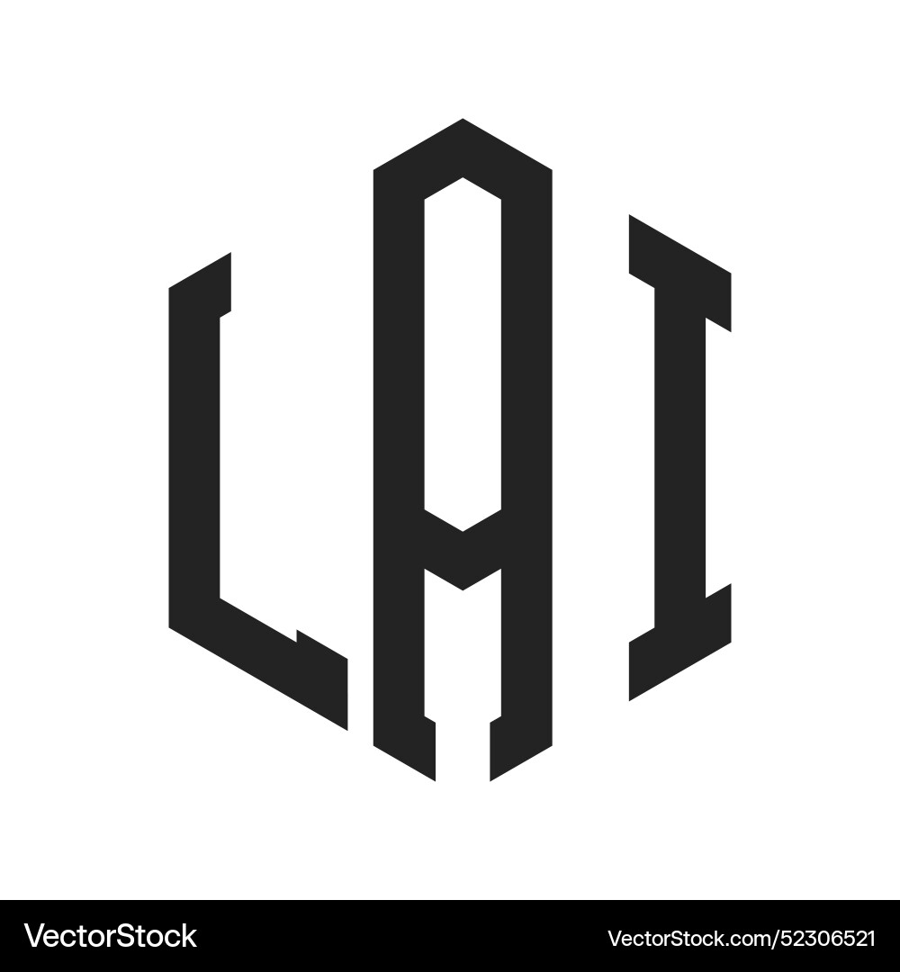 Lai logo design initial letter monogram Royalty Free Vector