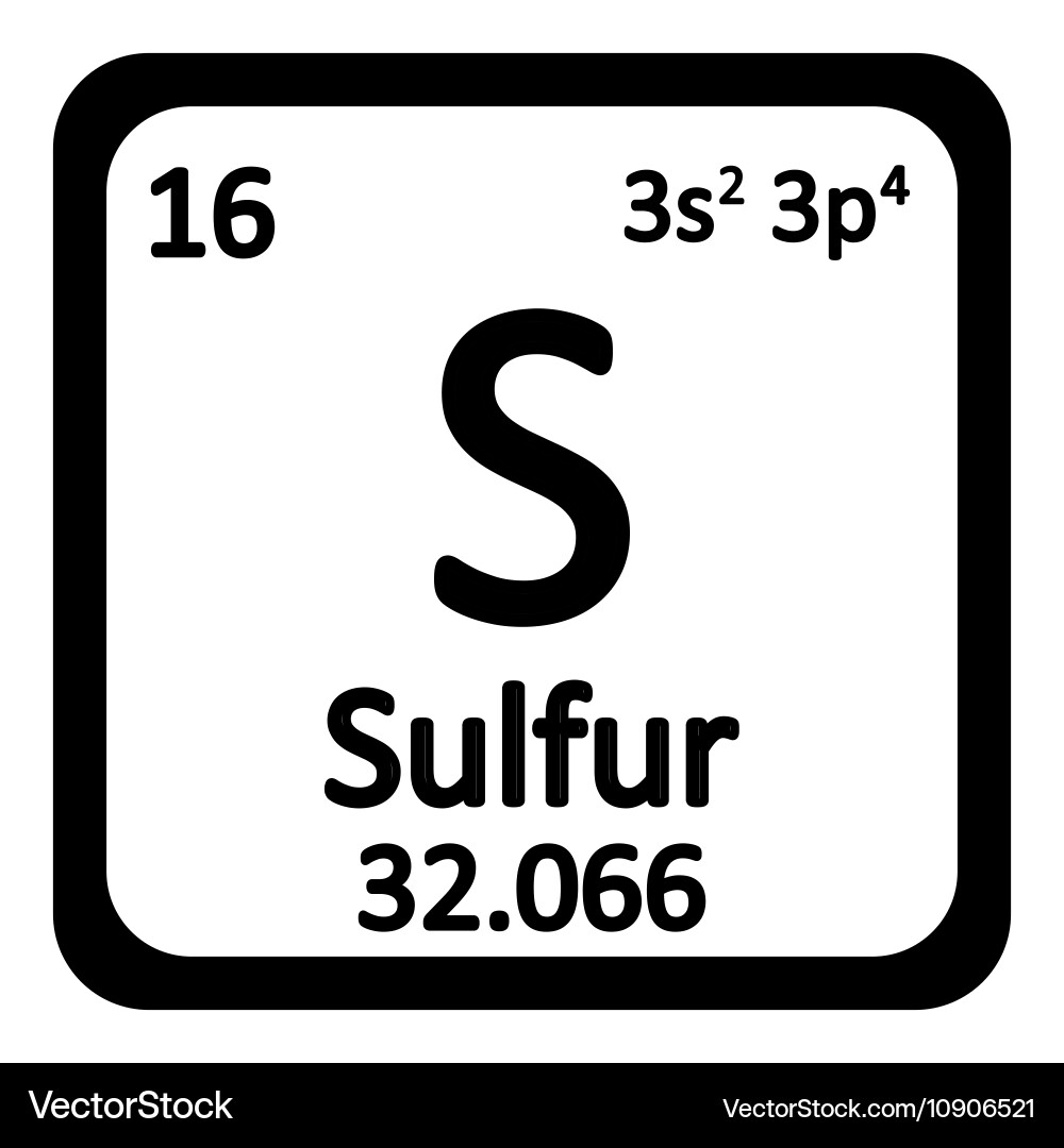 Periodic table element surfur icon Royalty Free Vector Image