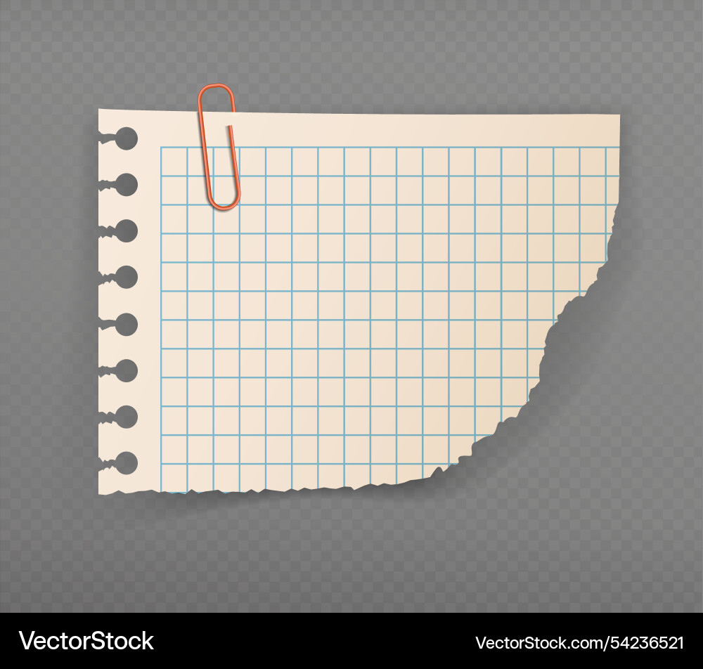 Realistische Notiz klebrige Checker Notepad-Liste Vektorbild